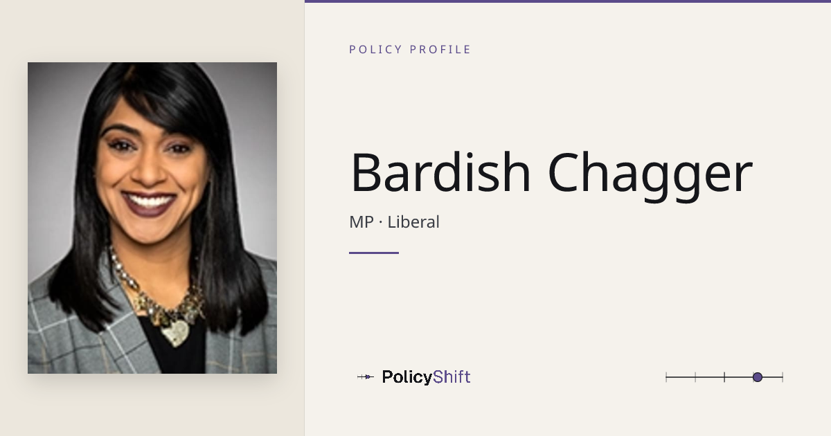 Bardish Chagger's Policy Positions | PolicyShift.ca
